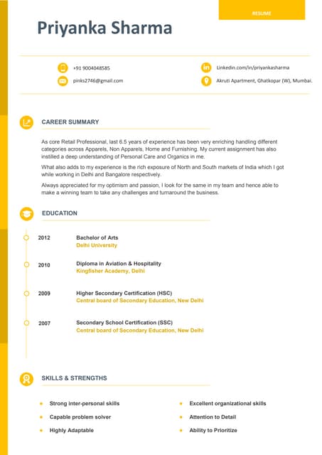 Resume Deepak (2) | DOC | Sales | Business