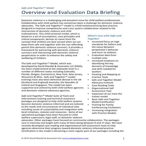 Safe and Together Model Overview and Evidence Briefing October 2014 | PDF