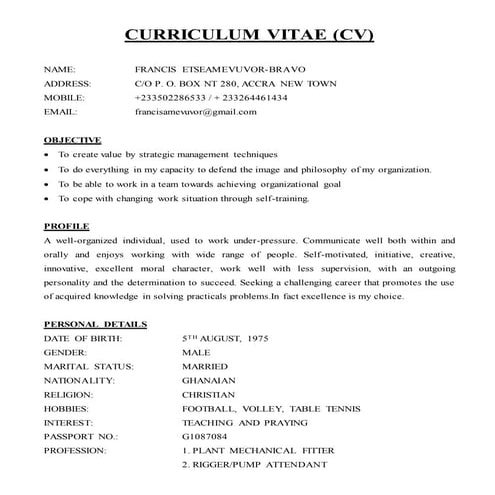 Francis CV | DOCX
