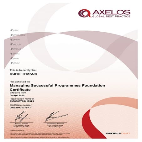 MSP Foundation Certificate | PDF