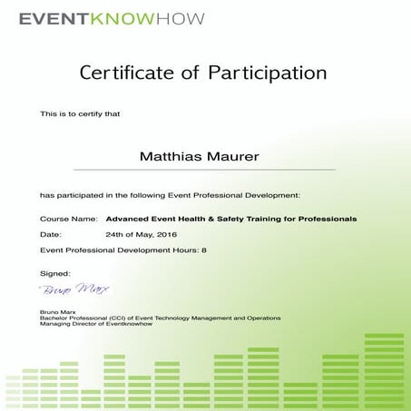 Certificate of Participation Matthias Maurer | PDF