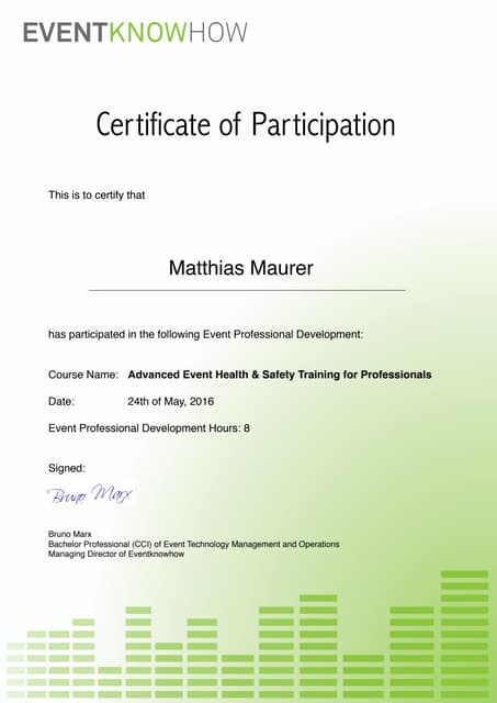 Matthias CYRUS MAURER KARA Training Certificate | PPT