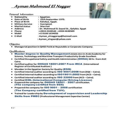 CV AYMAN QHSE | DOCX