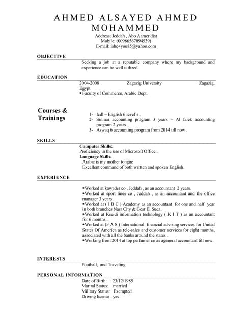 ahmed osman Cv | DOCX