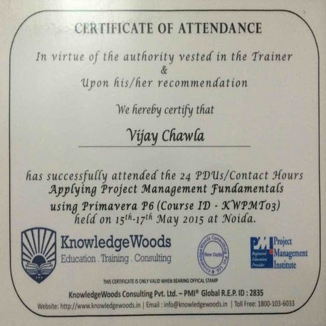 Certificate_Primavera-P6 | PPT