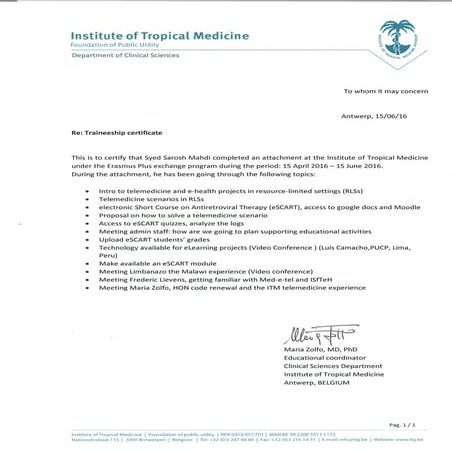 ITM certificate | PDF