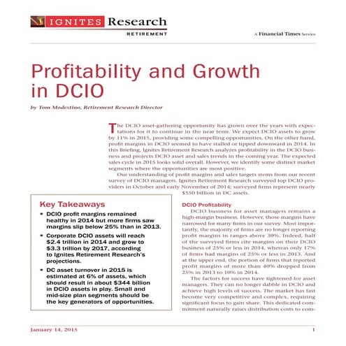 011415 DCIO Profit & Sizing | PDF