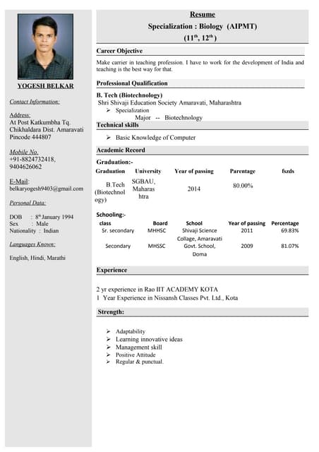 Igate resume template (1) hmgaikwad | PDF