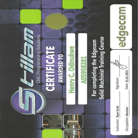 EDGECAM SOLID MACHINIST CERTIFICATE | PDF