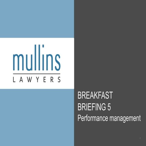 Breakfast Briefing 5 - Performance management | PDF