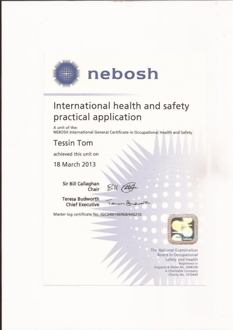 NEBOSH IGC 3 Certificate