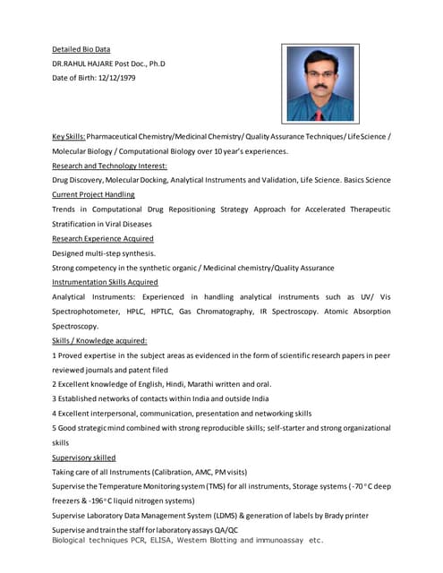 MSc fresher resume | DOC