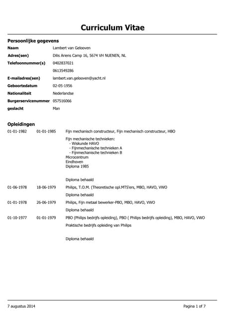 CV Korneel De Viaene | PDF