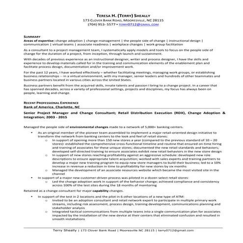 Terry Sheally resume 2016 11 | PDF