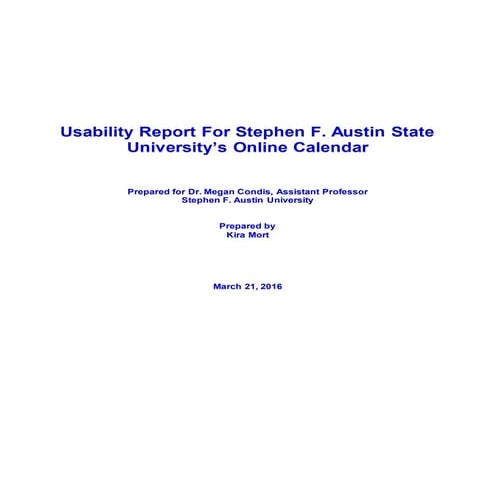 SFA Website Usability Report | DOCX