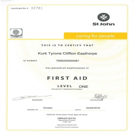 First Aid Level 1 | PDF