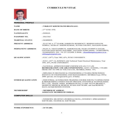Latest Resume VKB | PDF