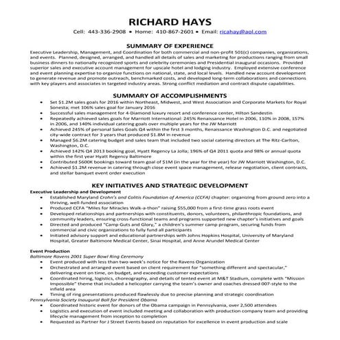RICHARD HAYS RESUME APRIL 2016 | DOC