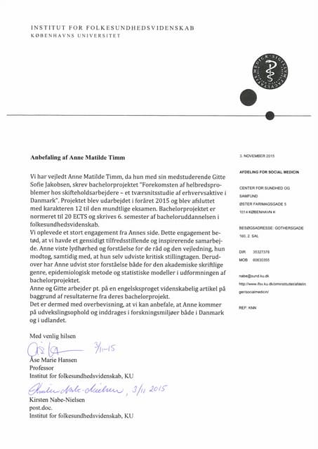 Anbefaling til piamaya daniela larsen | PDF