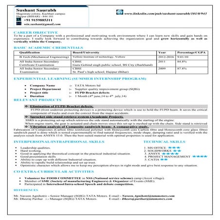 CV- Sushant Saurabh pdf | PDF