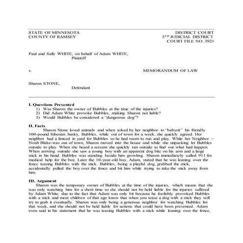 Legal Writing Sample | PDF