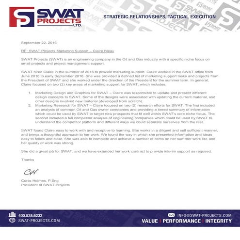 Claire Reference Letter | PDF