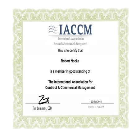 IACCM Certificate Membership | PDF