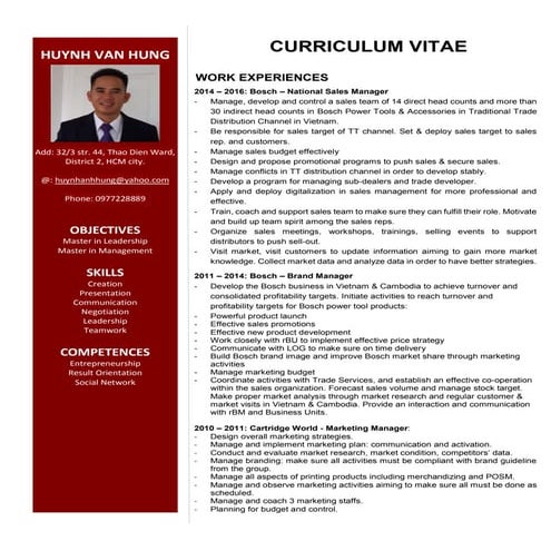 CV - Huynh Van Hung | PDF
