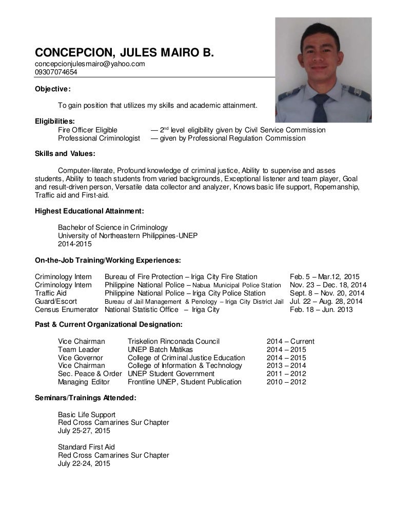 Resume For Criminology Sample Sample Good Resume For Fresh Graduate Resume For Criminology Sample Sample Good Resume For Fresh Graduate