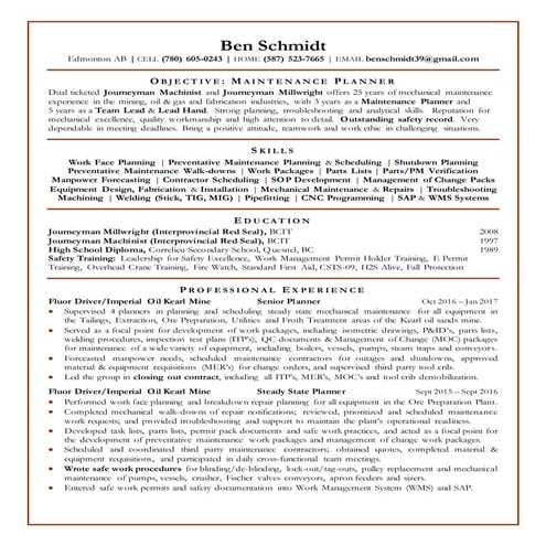 Schmidt, Ben Resume | DOCX