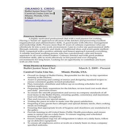 Executive Chef Job Description