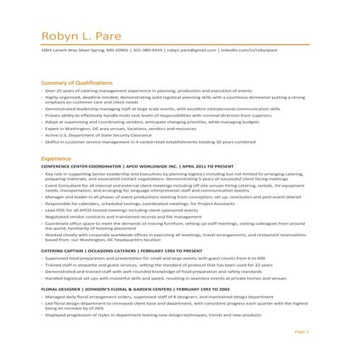 Robyn L Pare Resume | PDF