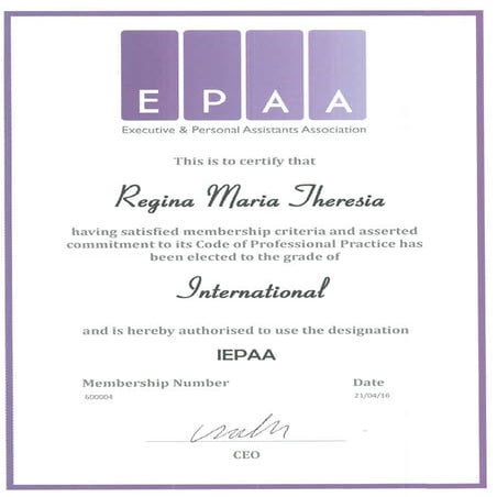 EPAA Certificate | PDF