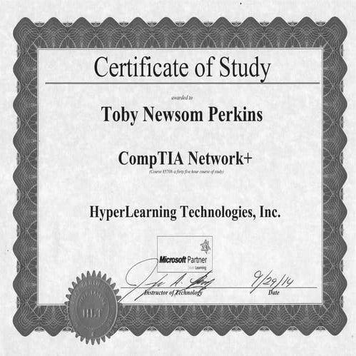 Toby's Comptia Network + Certificate | PPT