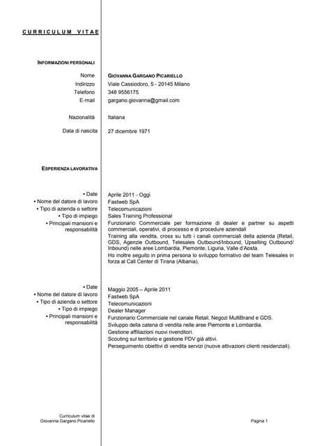 CV Gambino firmato | PDF