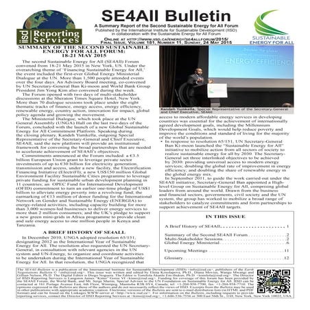 Summary Report-SE4ALL | PDF