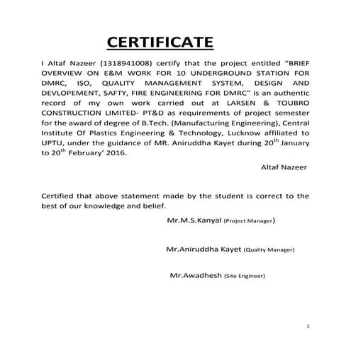 PROJECT REPORT | PDF | Civil Engineering Industry | Industries