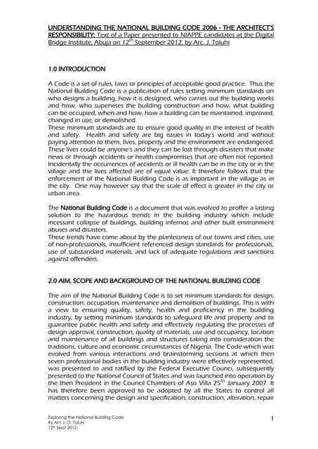 Bangladesh National Building Code (BNBC) – 2020 | PPTX