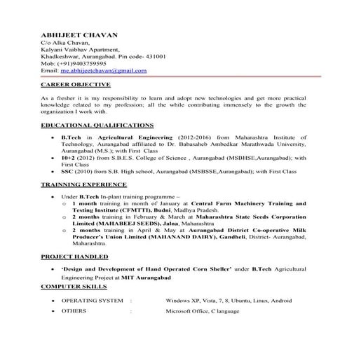 ABHIJEET CHAVAN resume final | PDF