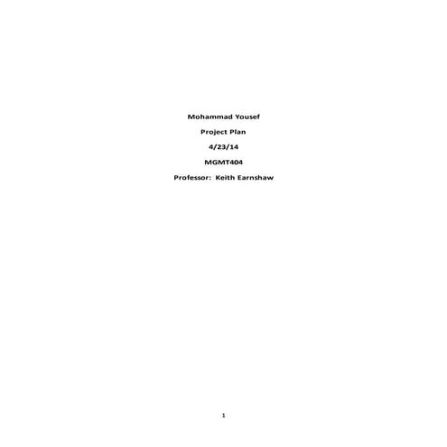 Project Plan | DOCX