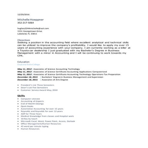 Kayla Holler Resume 1-2-16 | PDF