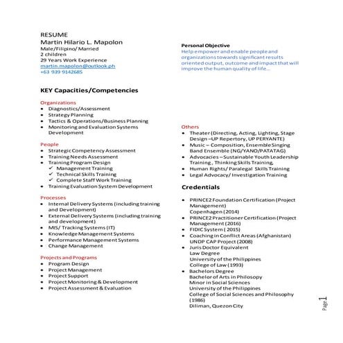 Resume Martin Mapolon Thematic-all themes | DOCX