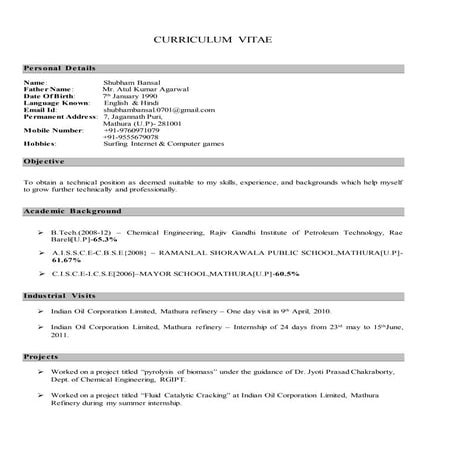 Shubham CV | DOCX