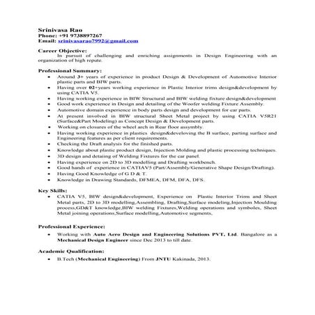 Srinivas updated CV | PDF
