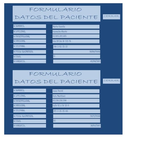 2 formulario datos del paciente | PDF