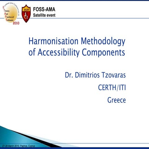 2 Harmonisation of Accessibility Components in the Context of “ACCESSIBLE” Project | PPT | Web ...