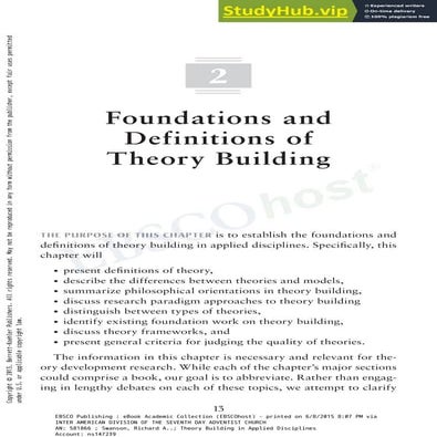 2 Foundations And Definitions Of Theory Building | PDF