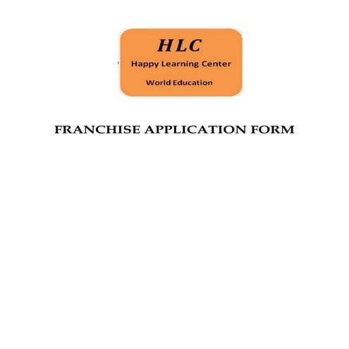 2) franchise application form | DOCX