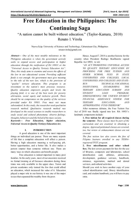 RA 10931 AND ITS IMPLEMENTING RULES AND REGULATIONS | PPTX | Student ...