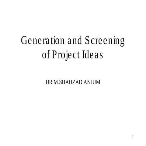 Generation of Project Ideas | PPT